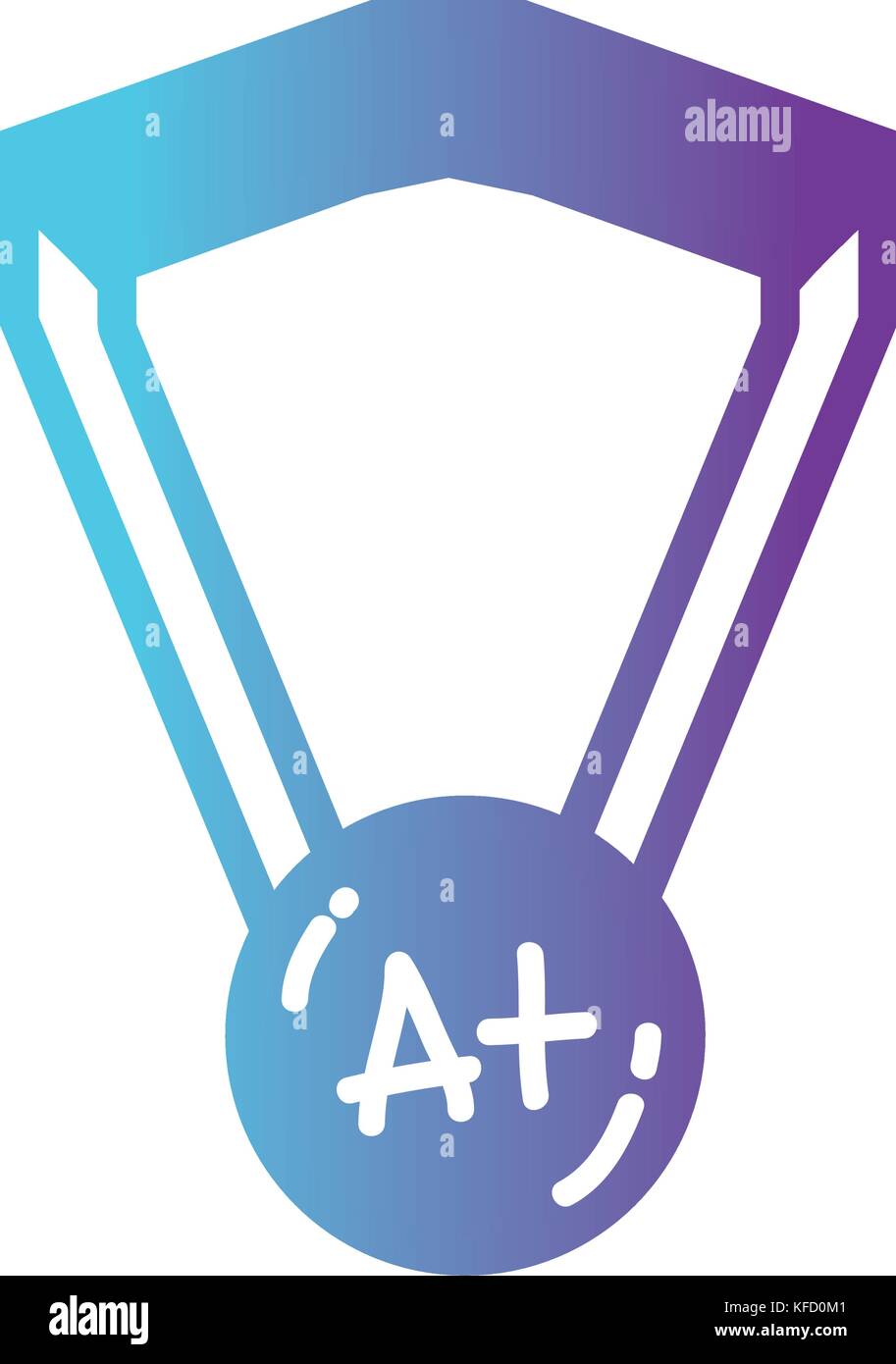 line school medal symbol to intelligent student Stock Vector Image ...