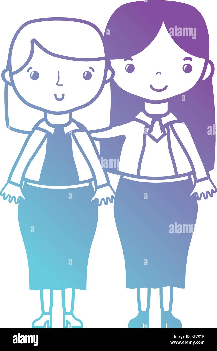 line teacher with student to class education lesson Stock Vector Image ...