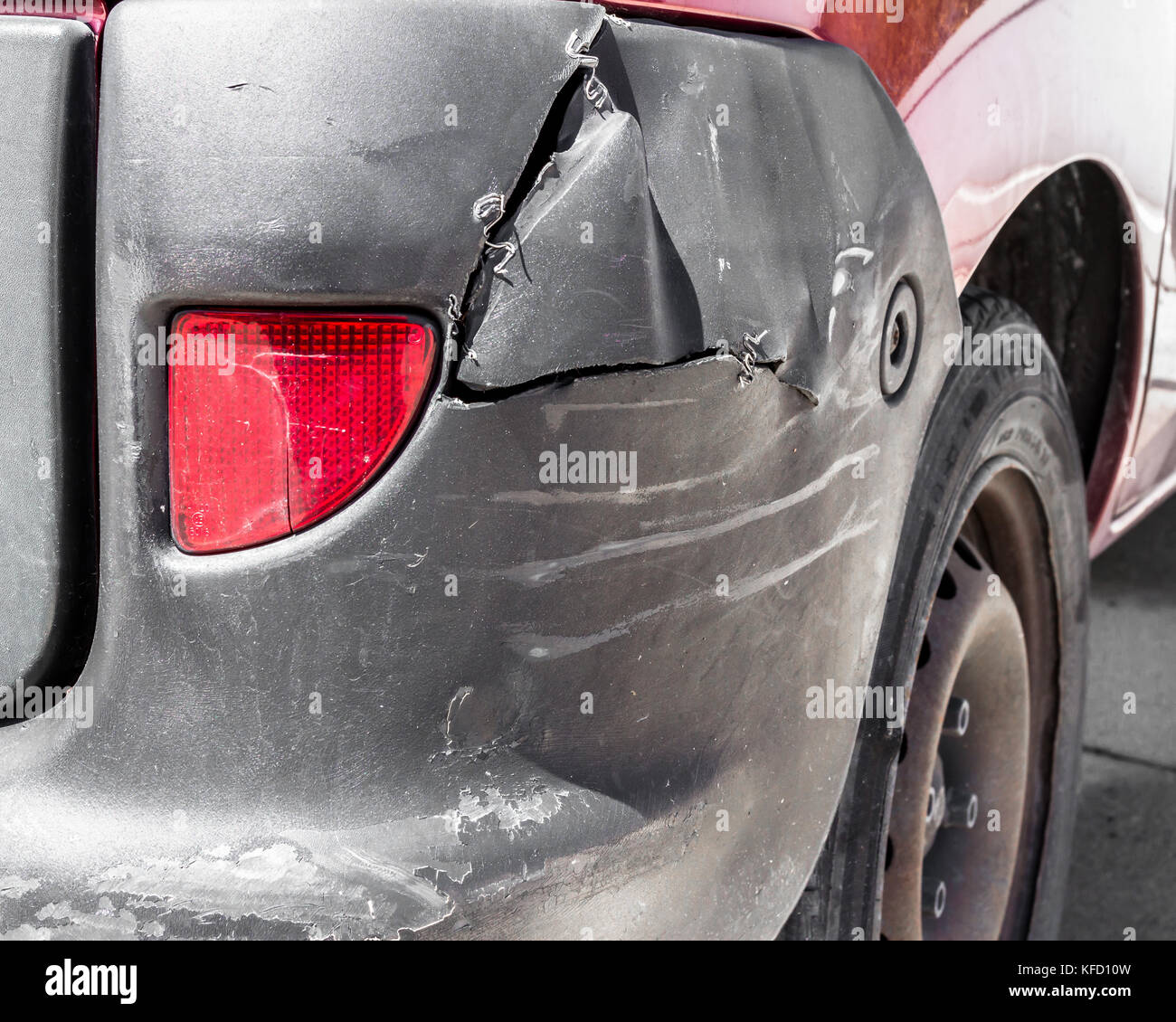 Close up of a car scratched in accident Stock Photo - Alamy