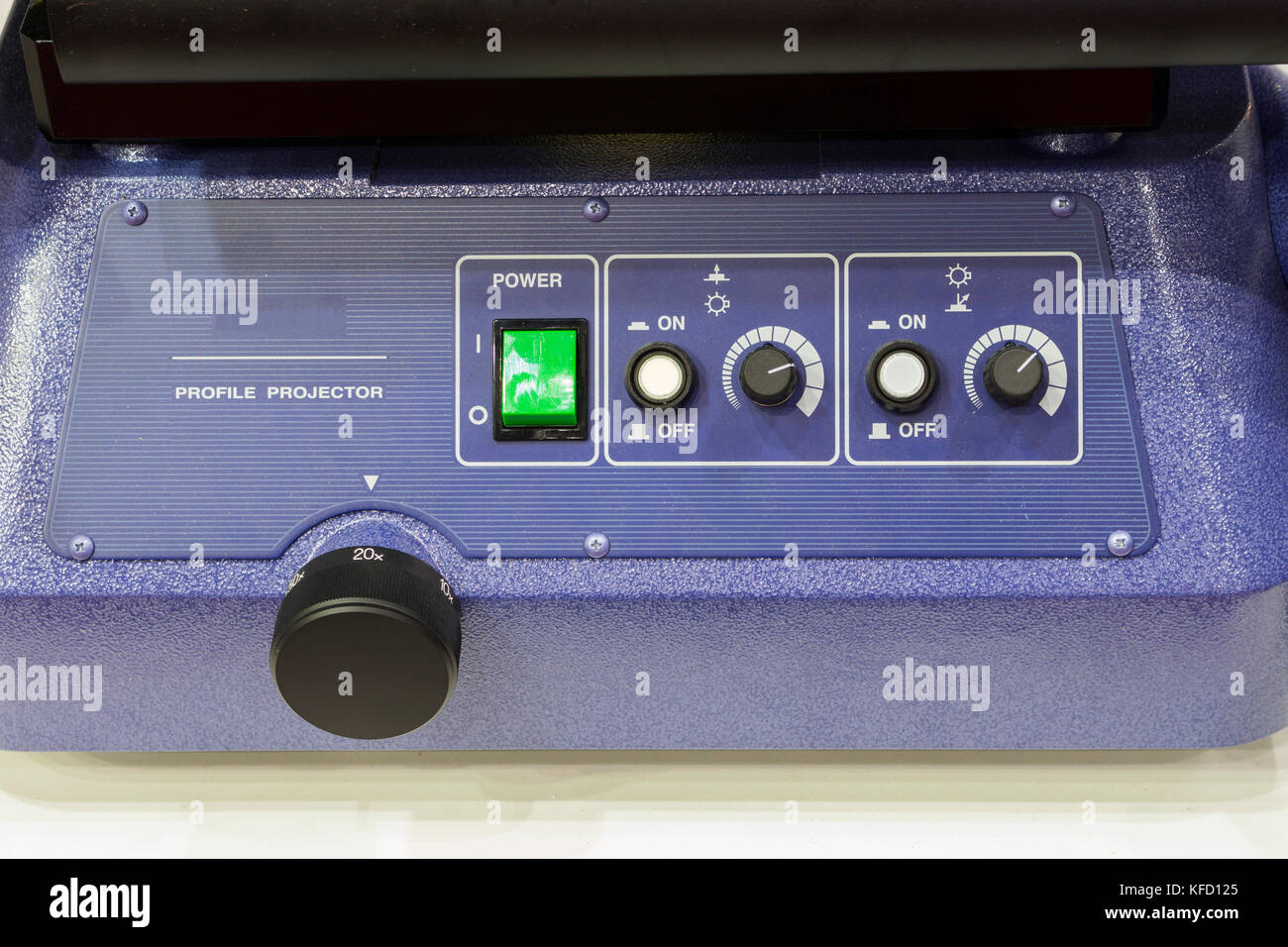Control panel of Profile Projector ; selective focus Stock Photo - Alamy