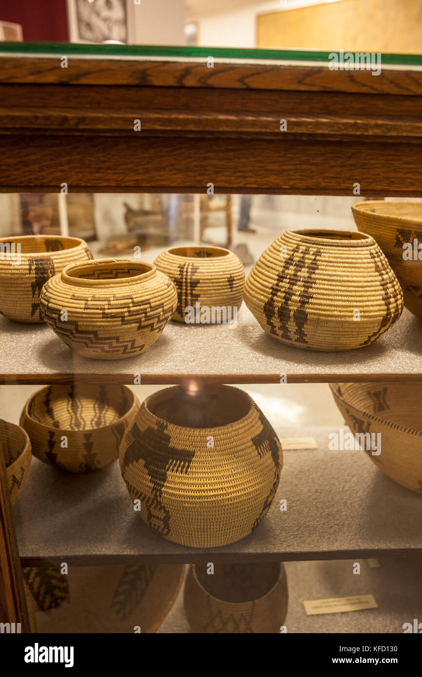 USA, California, Mammoth, artifacts on exhibit in the Eastern ...