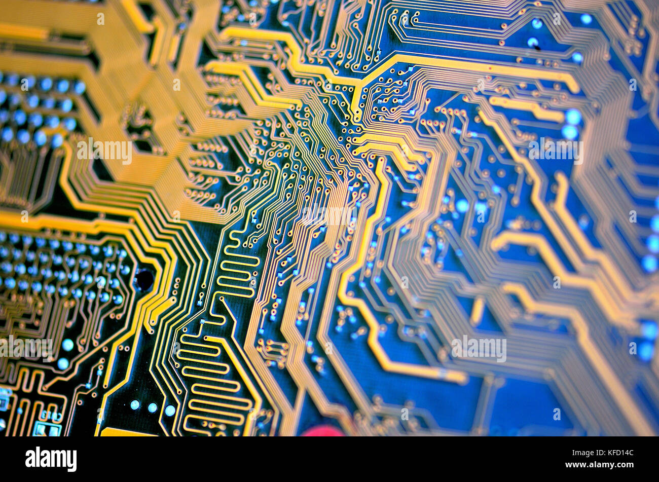 Computer hardware. Closeup electronic circuit board background ...