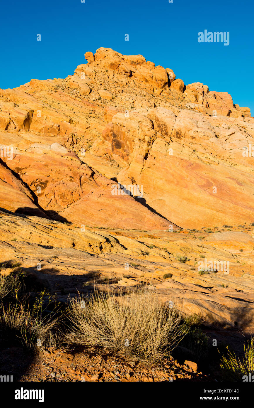 Overlook over the redrock sandstone formations in the Valley of fire ...