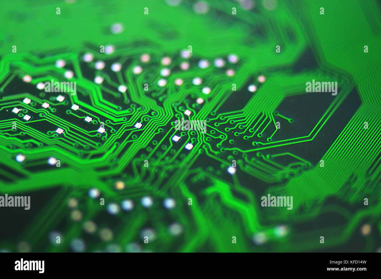 Computer hardware. Closeup electronic circuit board background ...