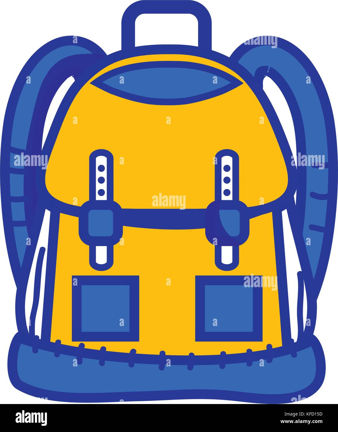 backpack object with pockets and closures design Stock Vector Image ...