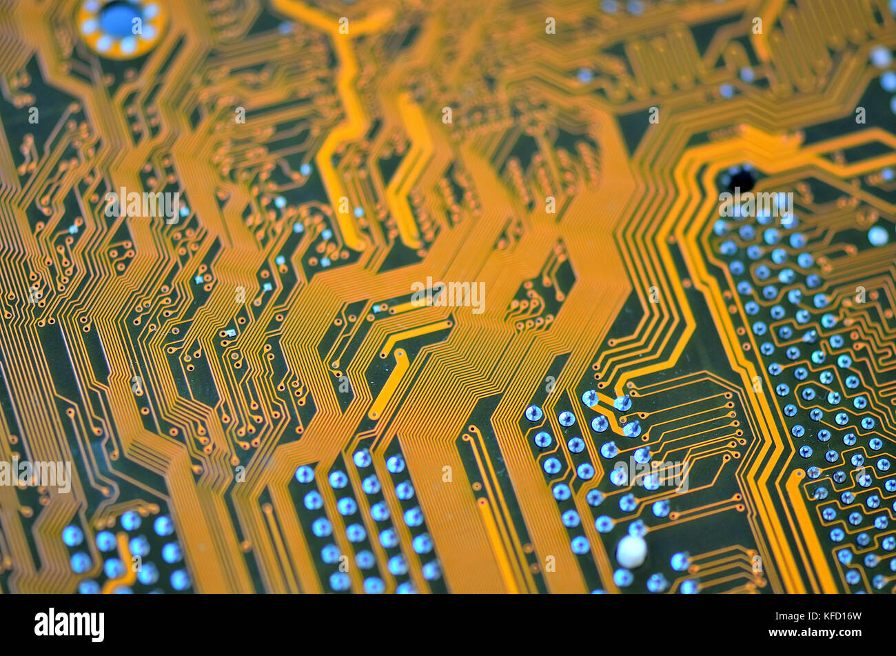 Computer hardware. Closeup electronic circuit board background ...