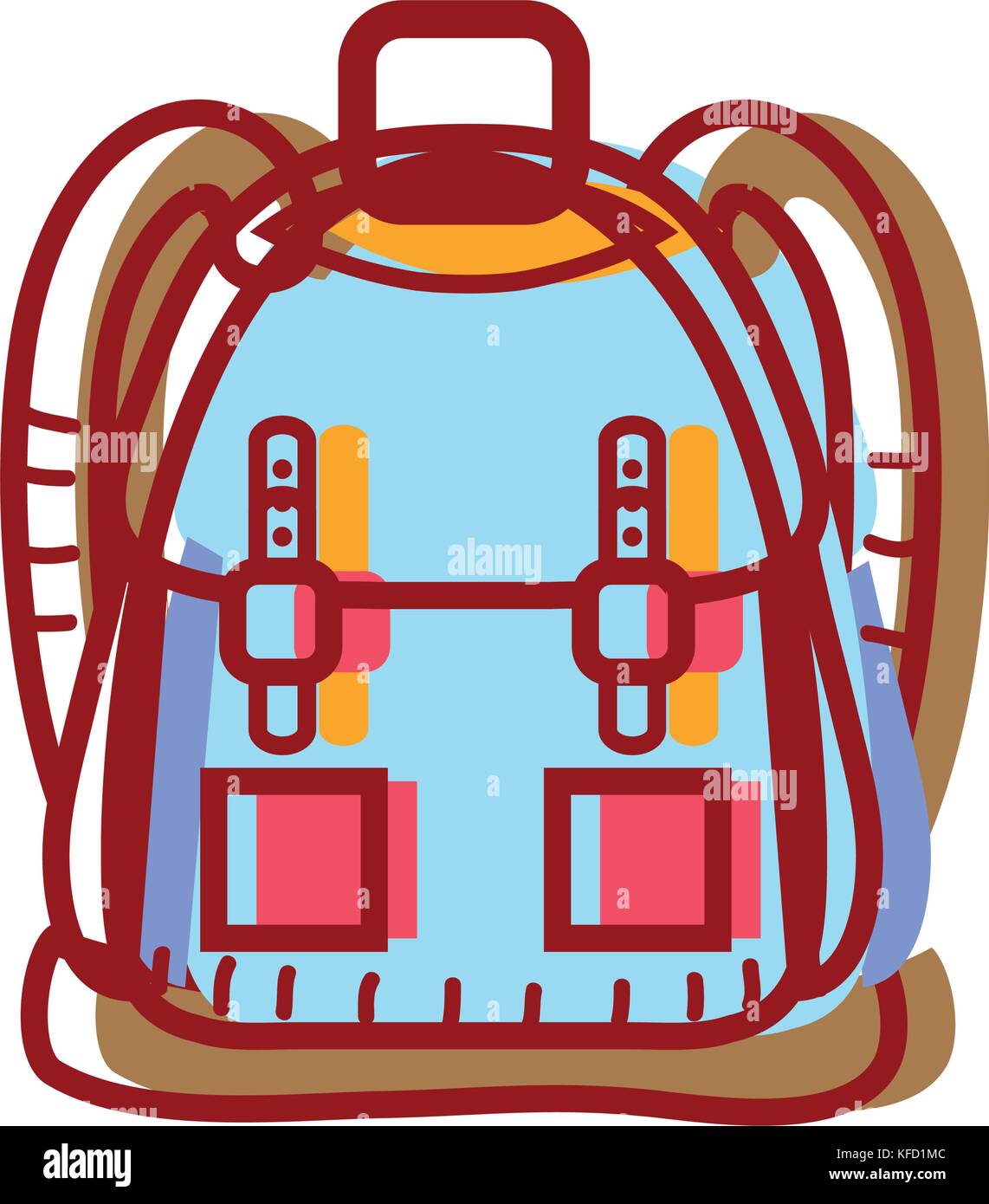 backpack object with pockets and closures design Stock Vector Image ...