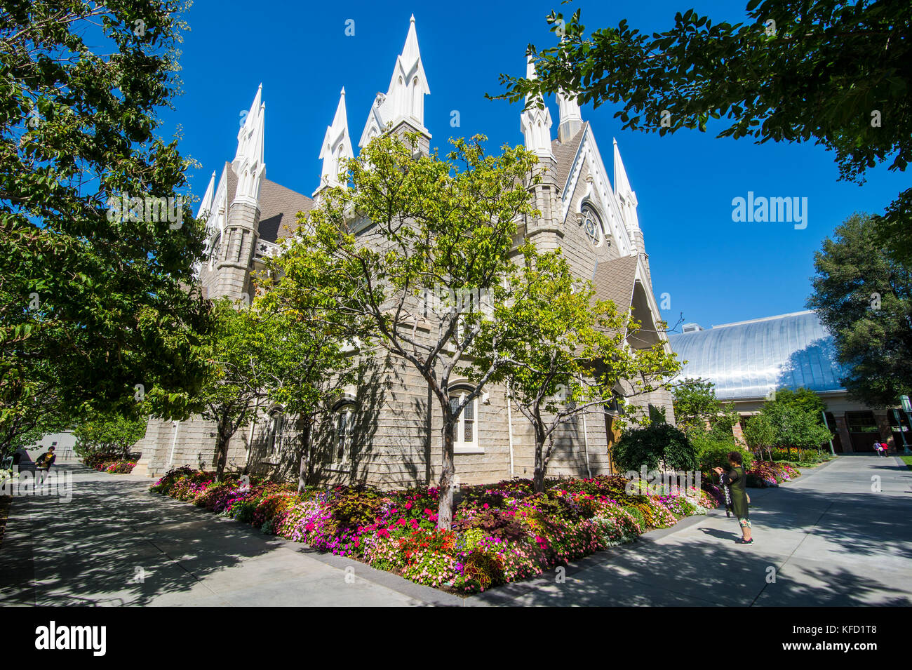 Mormon assembly hall on Temple square, Salt Lake City, Utah, USA Stock ...
