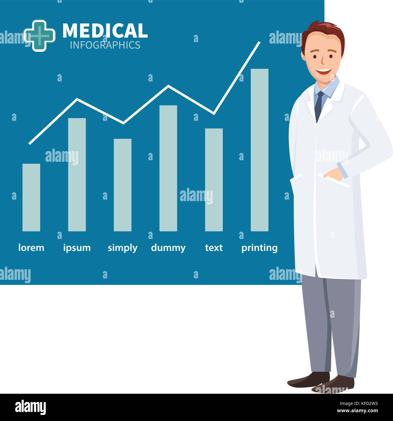 Vector illustration doctor on background graphs Stock Vector Image ...