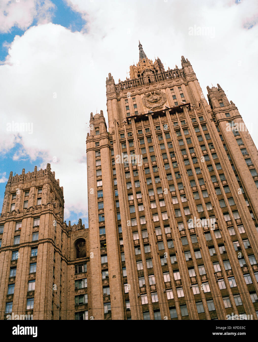 RUSSIA, Moscow, view of one of Stalin's Seven Sisters building against ...