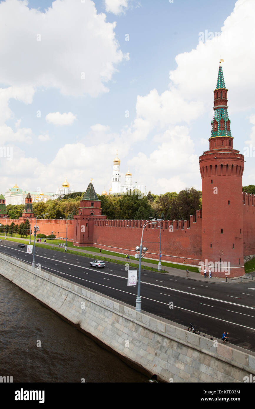 RUSSIA, Moscow. View of the Kremlin wall by the Moscow River Stock ...