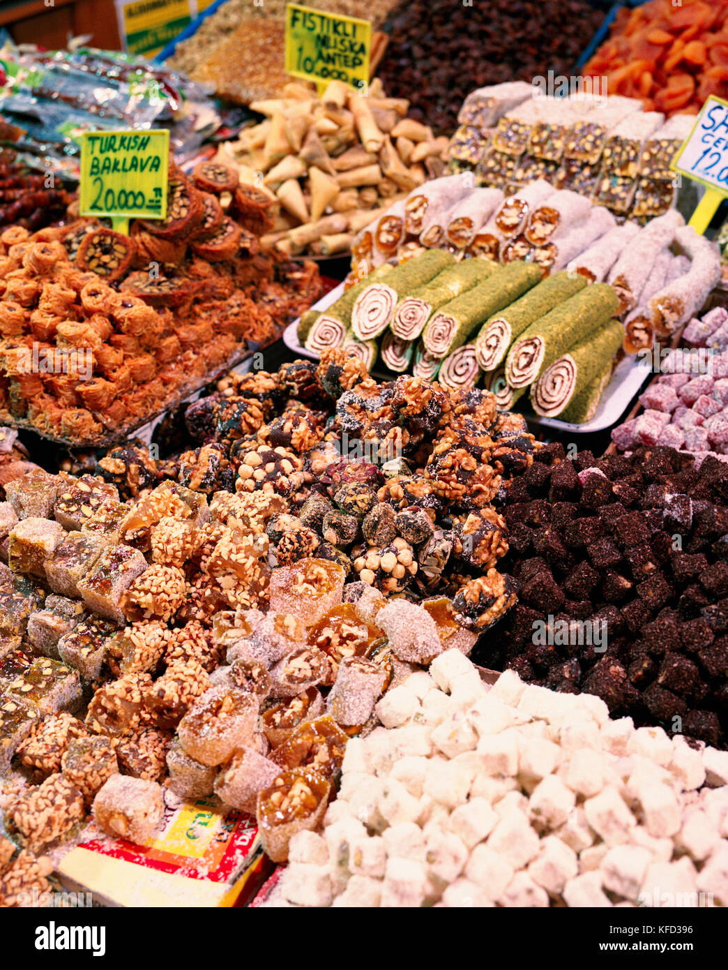 TURKEY, Istanbul, close-up of Turkish Delight on display Stock Photo ...