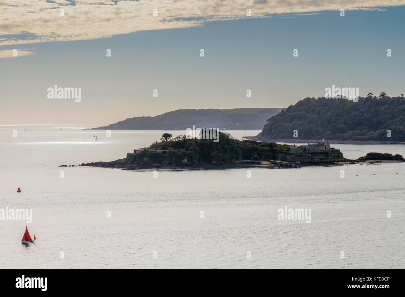 Drake's Island in Plymouth Sound, seen from Smeaton's Tower, The Hoe ...