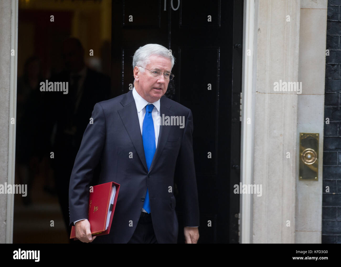 Defence secretary, Michael Fallon, leaves 10 Downing street after a ...