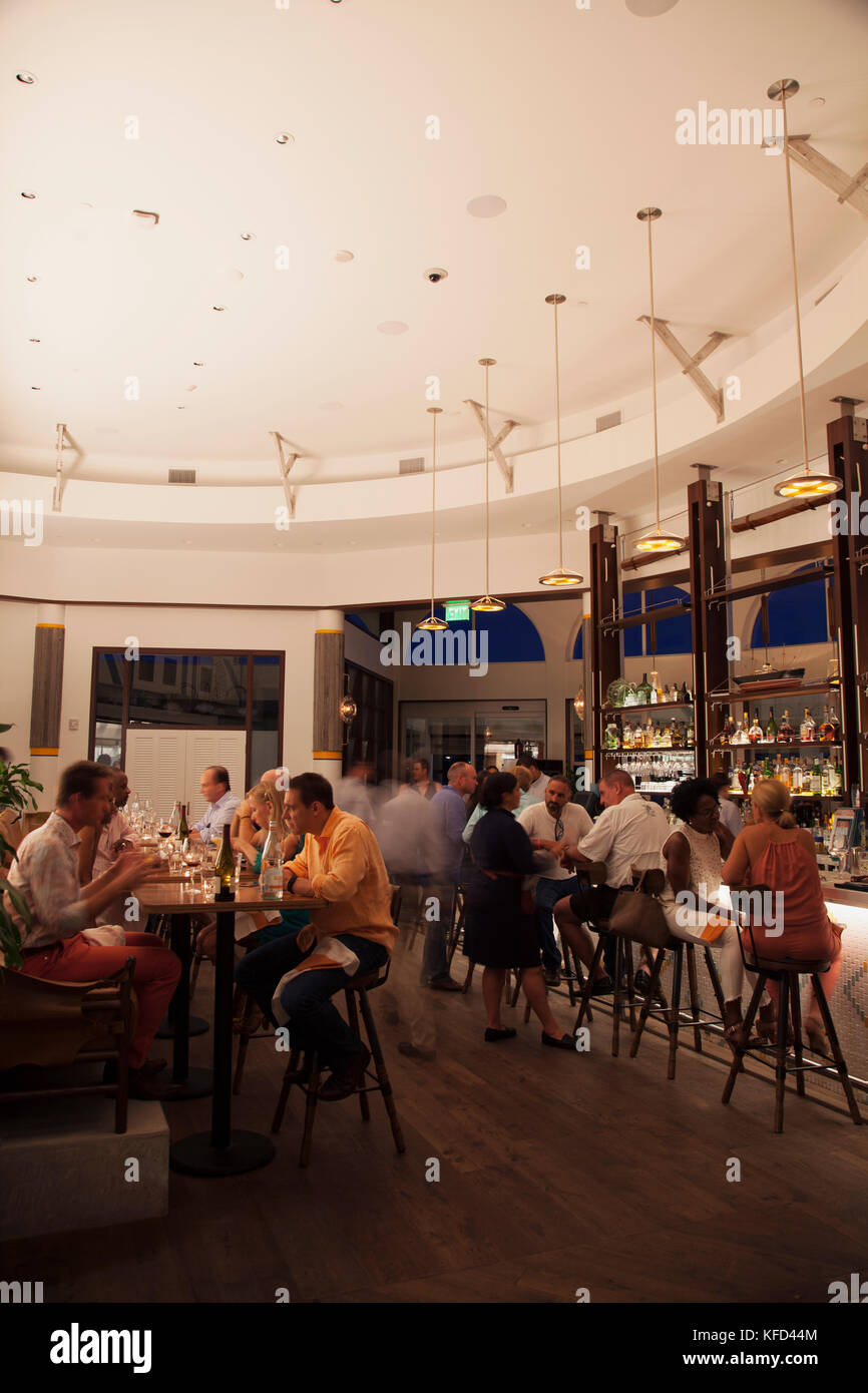 BERMUDA. Hamilton.Interior of Marcus' Restaurant during dinner service ...