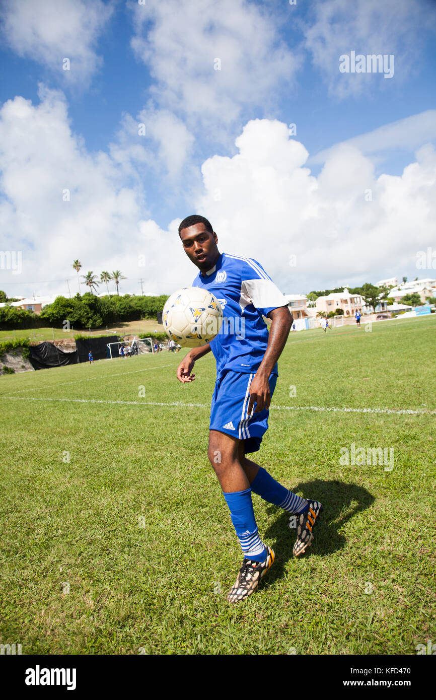 BERMUDA, South Hampton. South Hampton Rangers playing a game at the ...