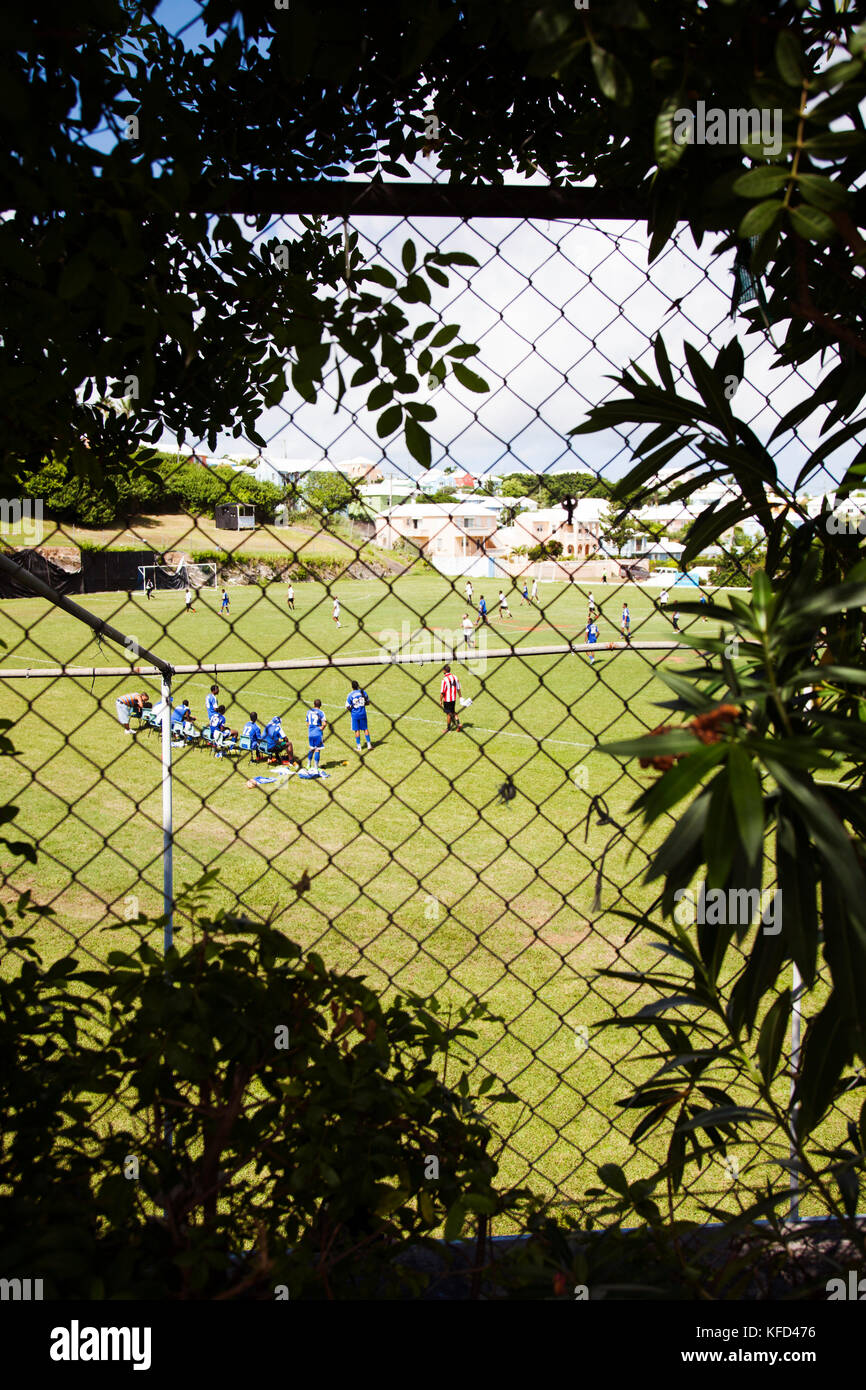 BERMUDA, South Hampton. South Hampton Rangers playing a game at the ...
