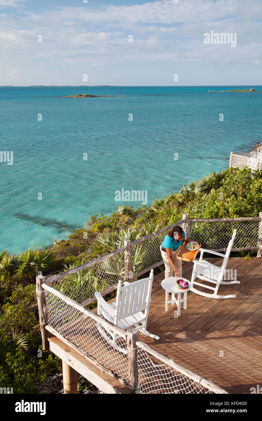 Woman standing balcony railing overlooking hi-res stock photography and ...