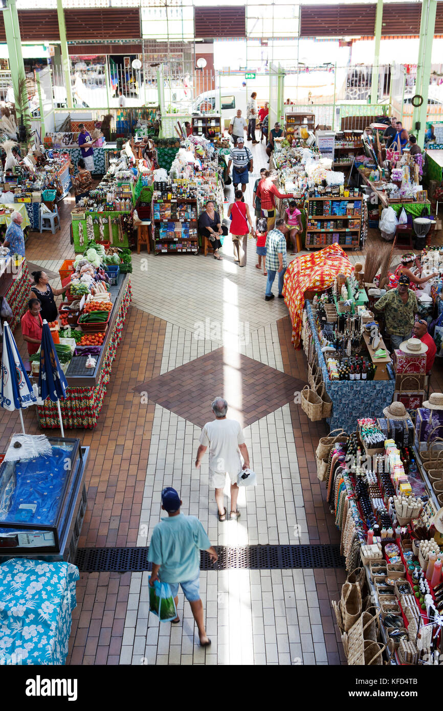 FRENCH POLYNESIA, Tahiti. The Municipal Market in Papeete Stock Photo ...