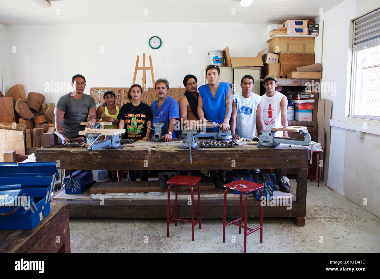 FRENCH POLYNESIA, Tahiti. Students at the Centre Des Metiers D'Art in ...