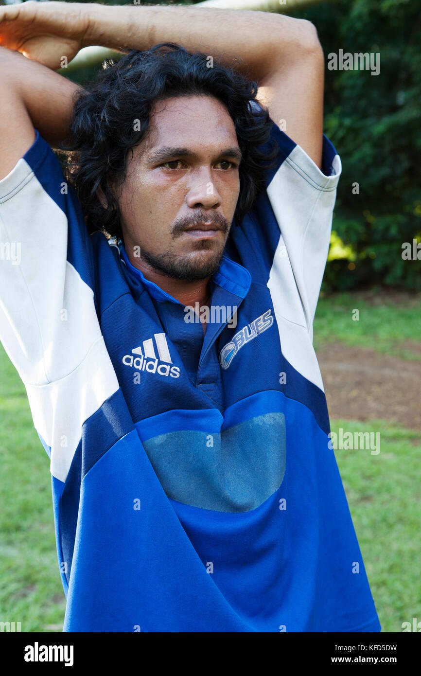 FRENCH POLYNESIA, Moorea. A local rugby team called Team Rotui ...