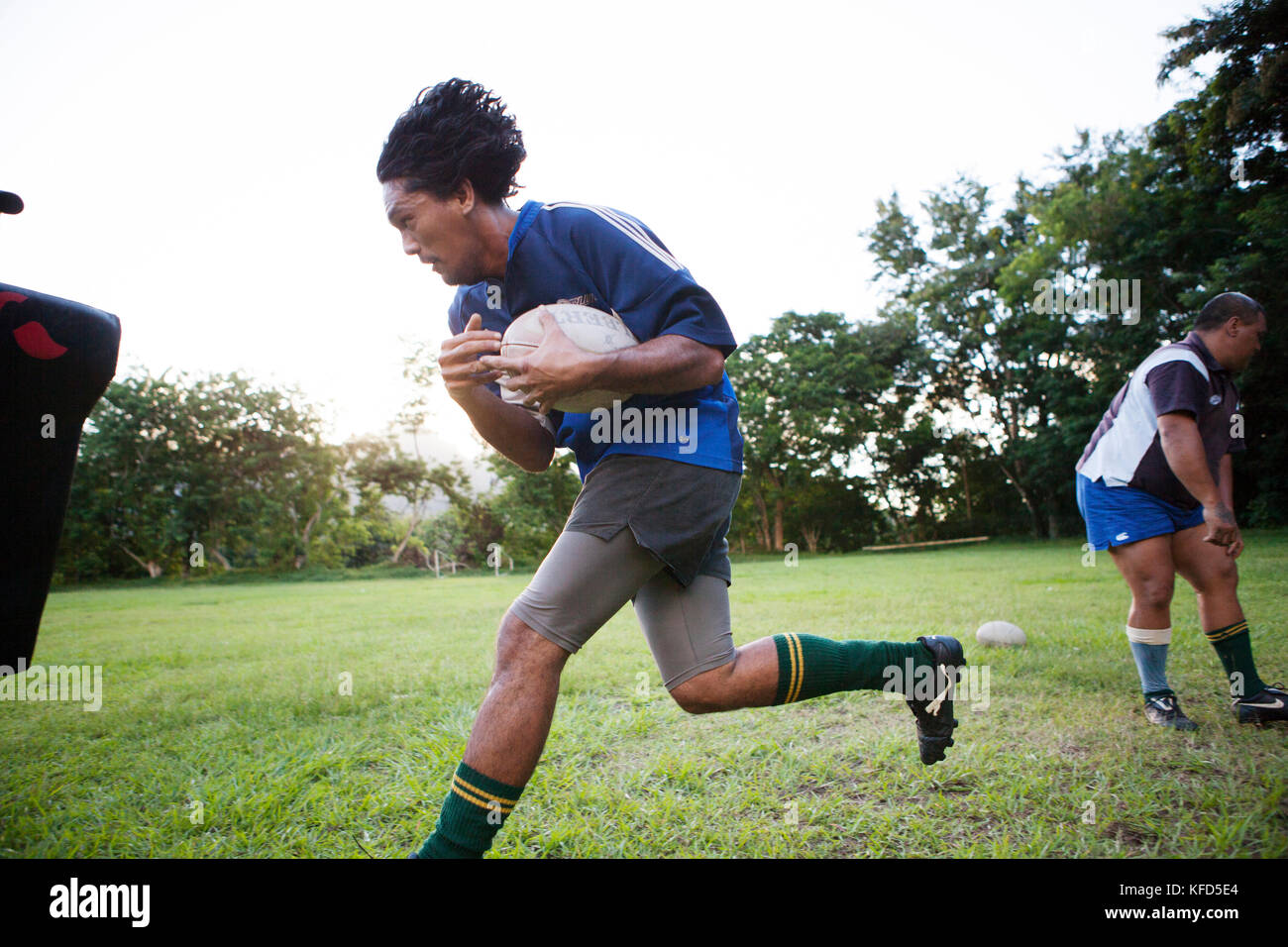 FRENCH POLYNESIA, Moorea. A local rugby team called Team Rotui ...
