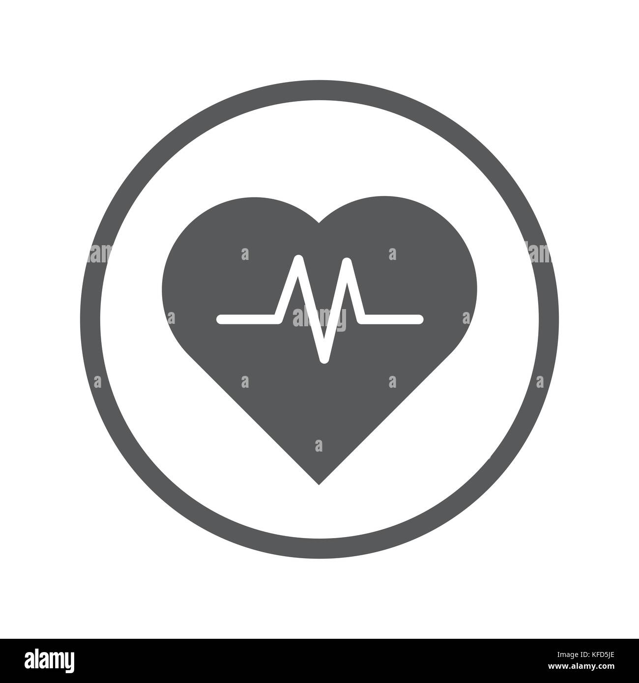Linear Heartbeat icon, iconic symbol inside a circle, on white ...