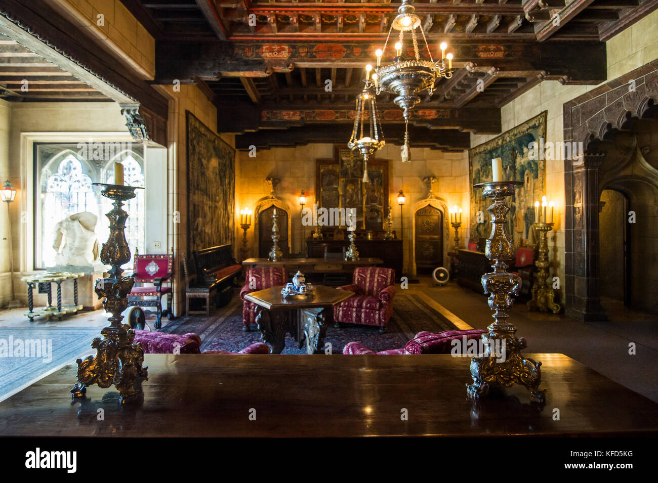 The interior luxurious rooms of Hearst castle, Big Sur, California, USA ...