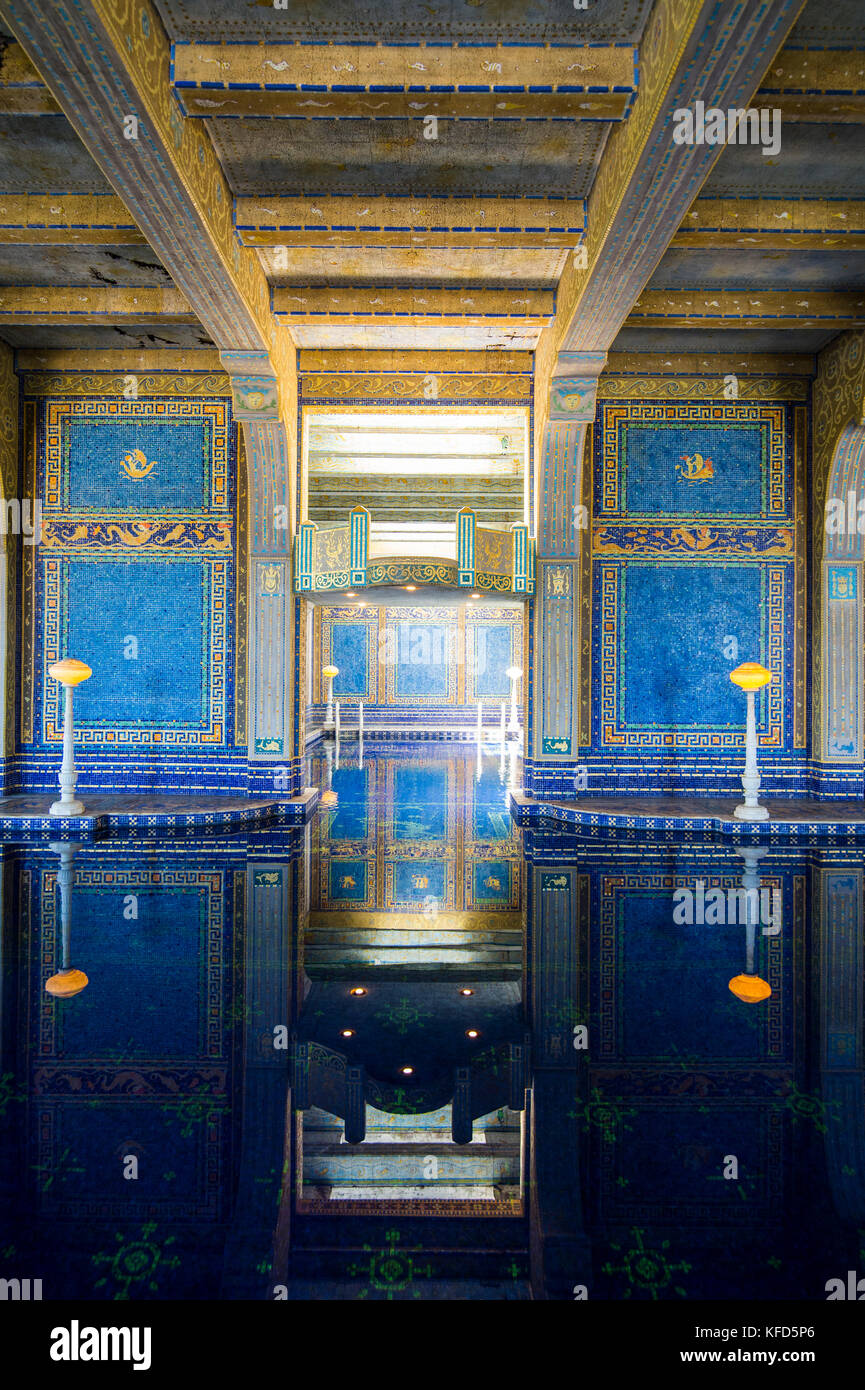 The roman indoor pool of the Hearst castle, Big Sur, California, USA ...