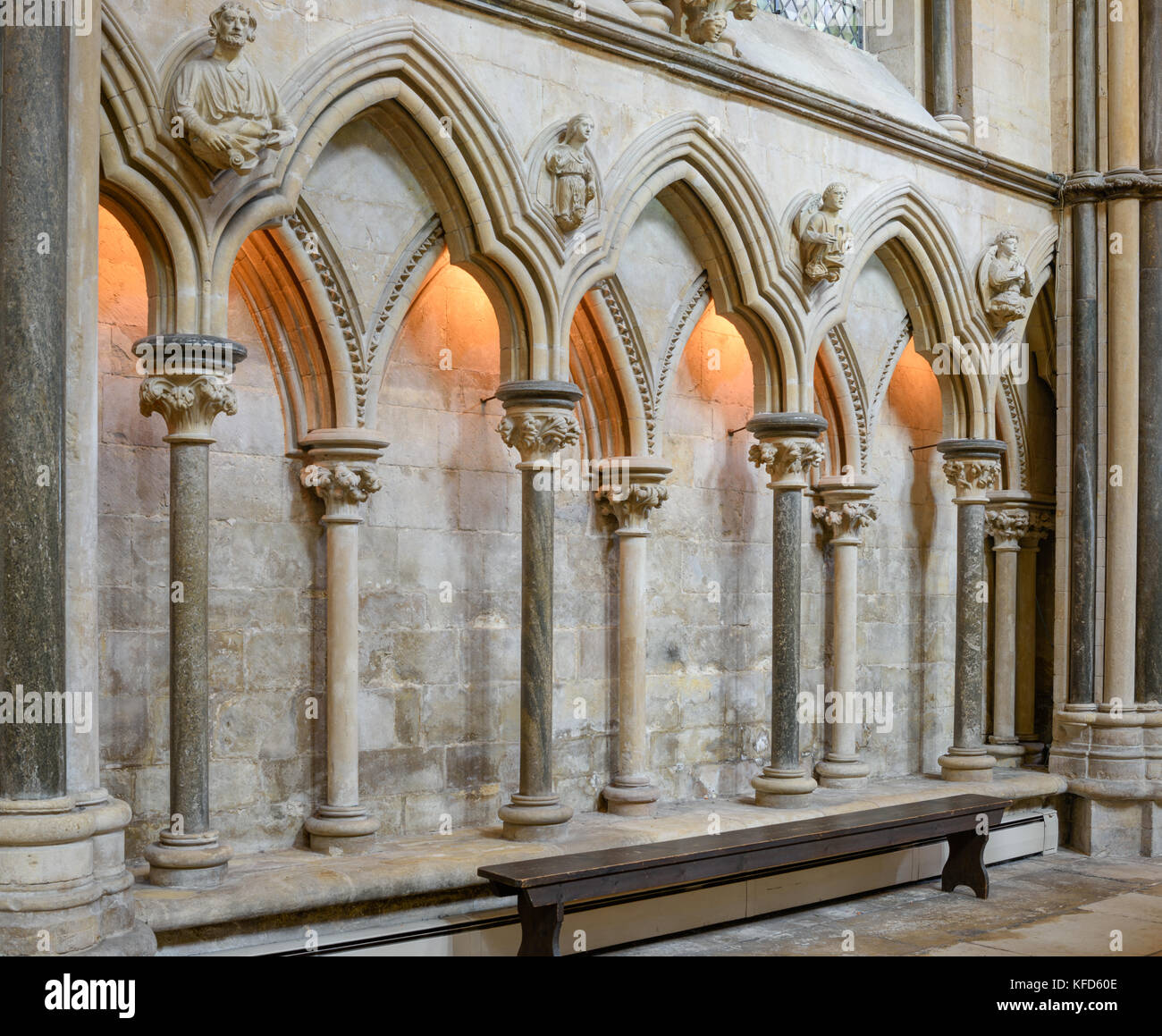 Resting place on the north aisle of the chancel at the medieval ...