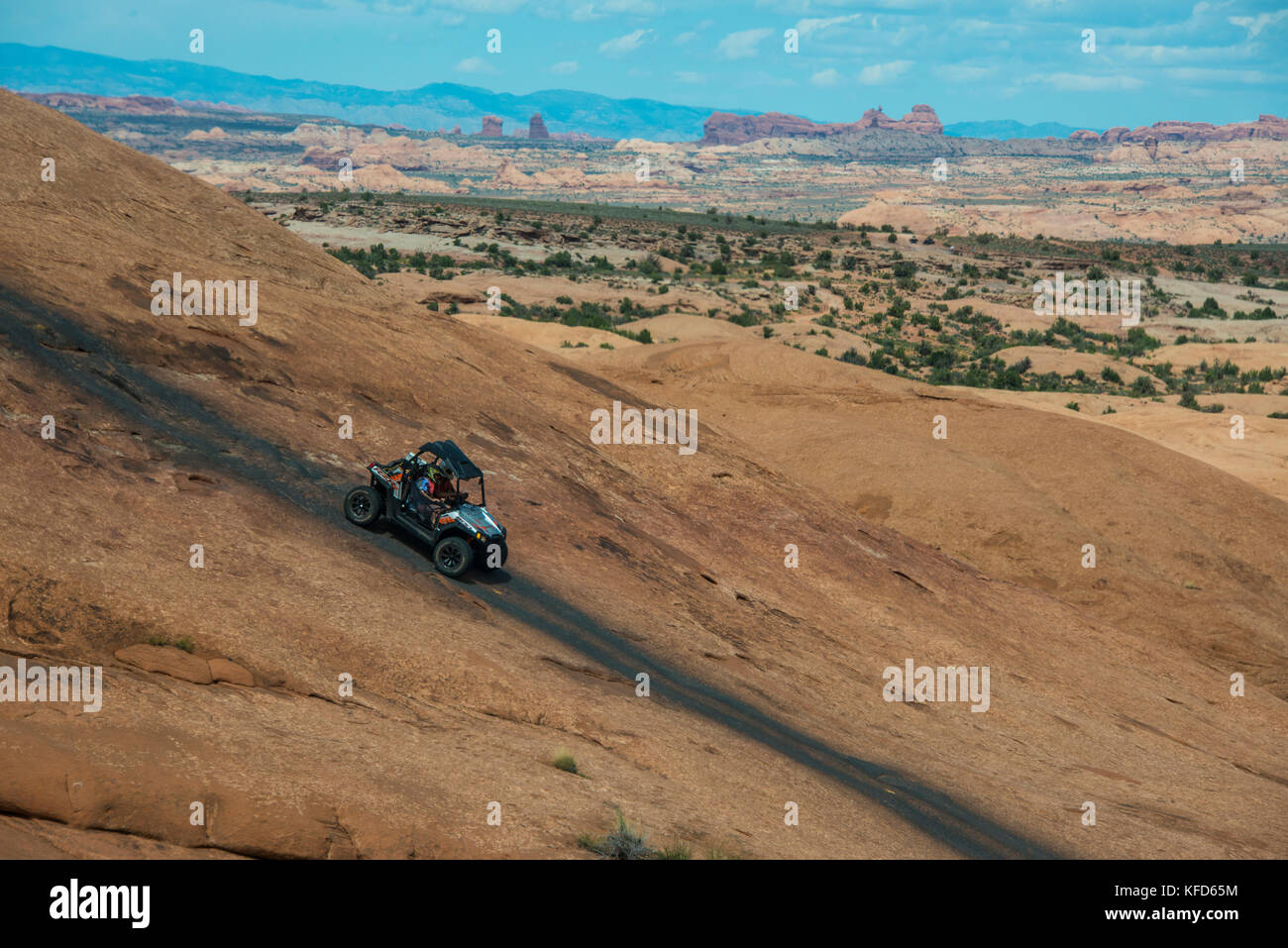 Humvee driving on the slickrock trail. Moab, Utah, USA Stock Photo - Alamy