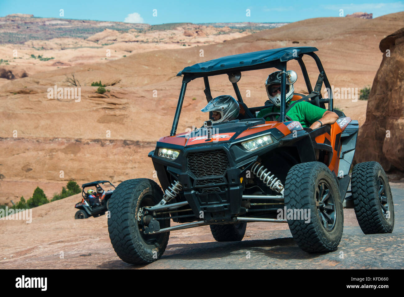 Humvee driving on the slickrock trail. Moab, Utah, USA Stock Photo - Alamy