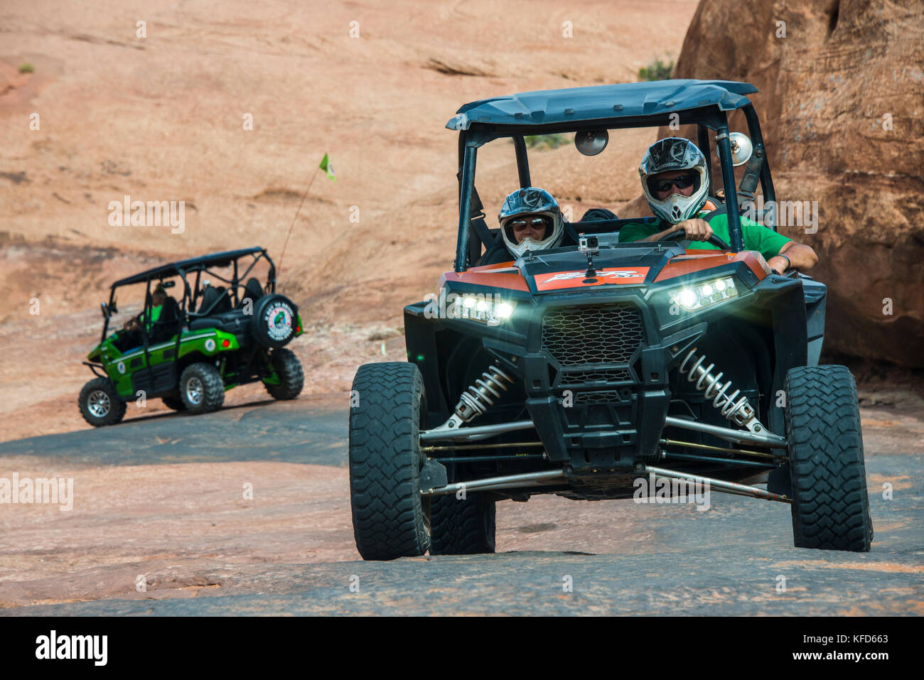 Humvee driving on the slickrock trail. Moab, Utah, USA Stock Photo - Alamy