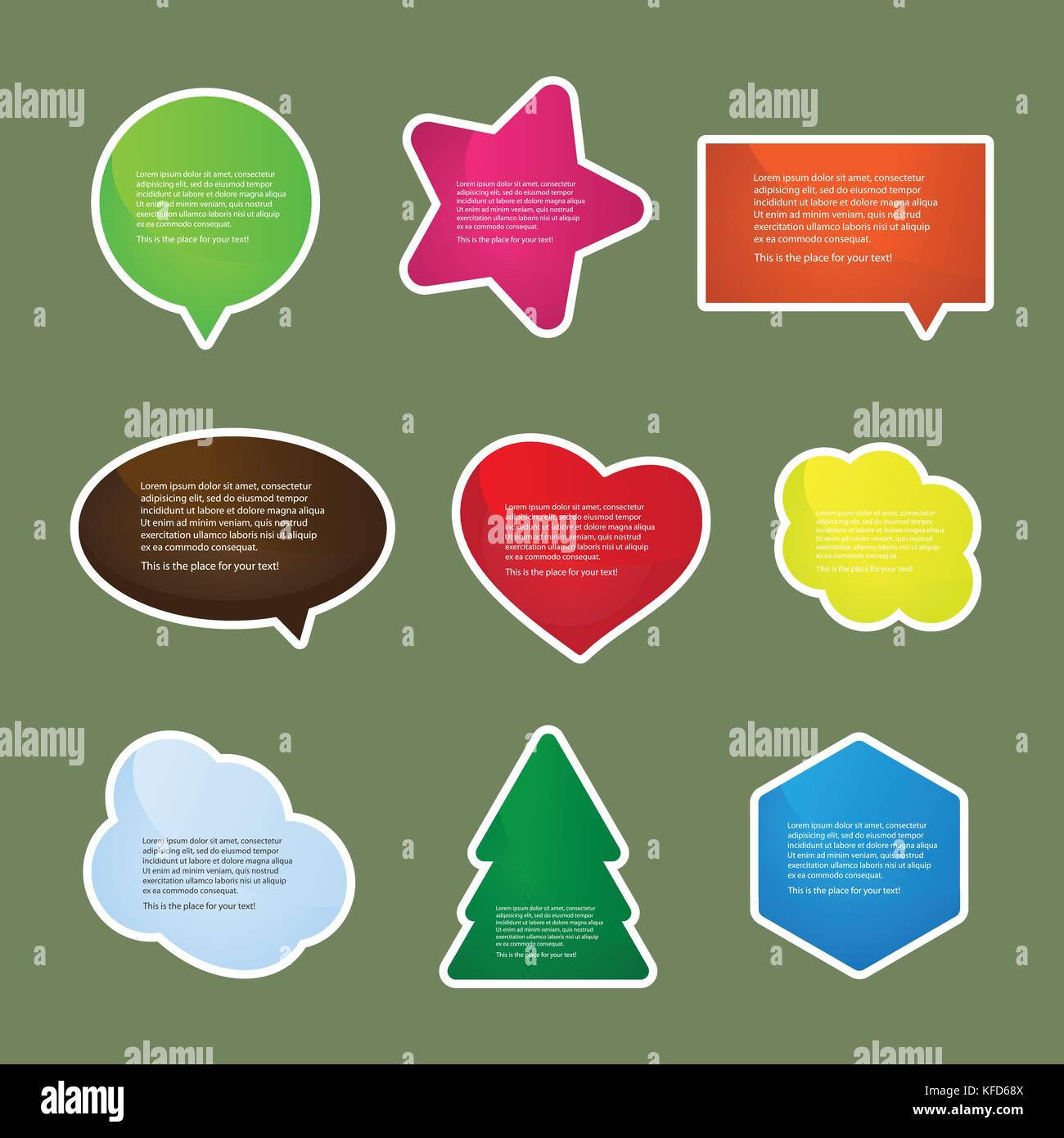 Colorful Labels, Speech Bubbles and Tags in Various Geometric Shapes ...