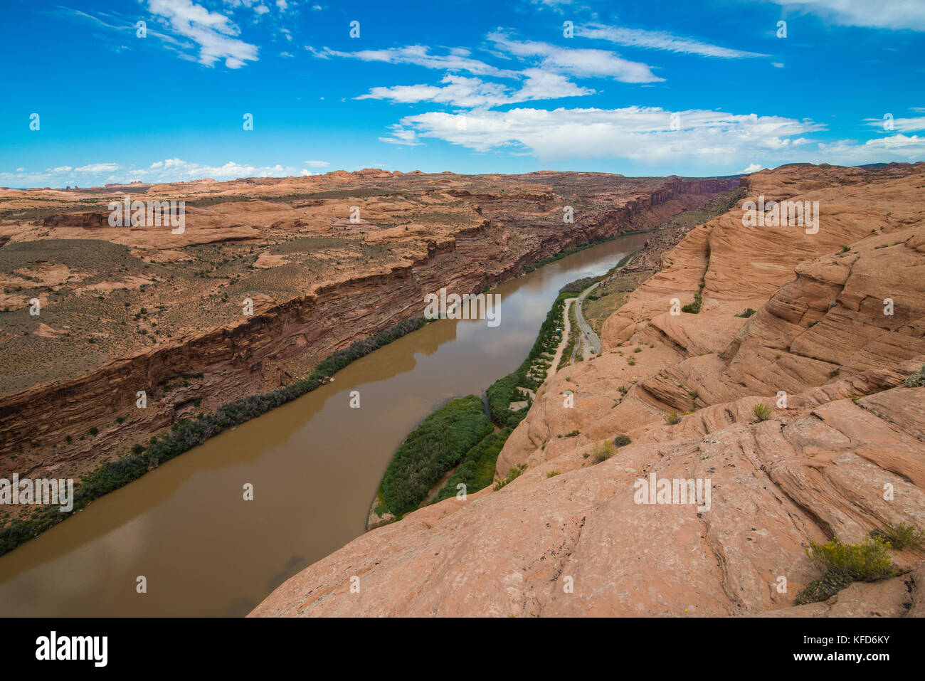 Overlook over the Colorado river from the slickrock trail. Moab, Utah ...