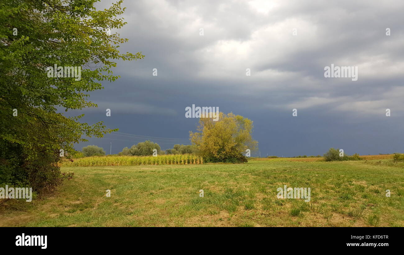 Massive storm with multiple clouds preparing and coming closer over ...