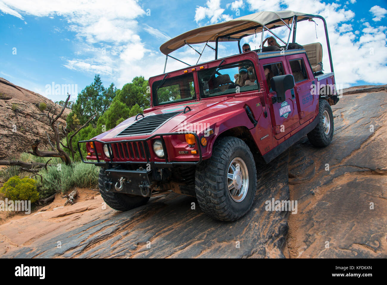 Hummer driving on the, slickrock trail. Moab, Utah, USA Stock Photo - Alamy
