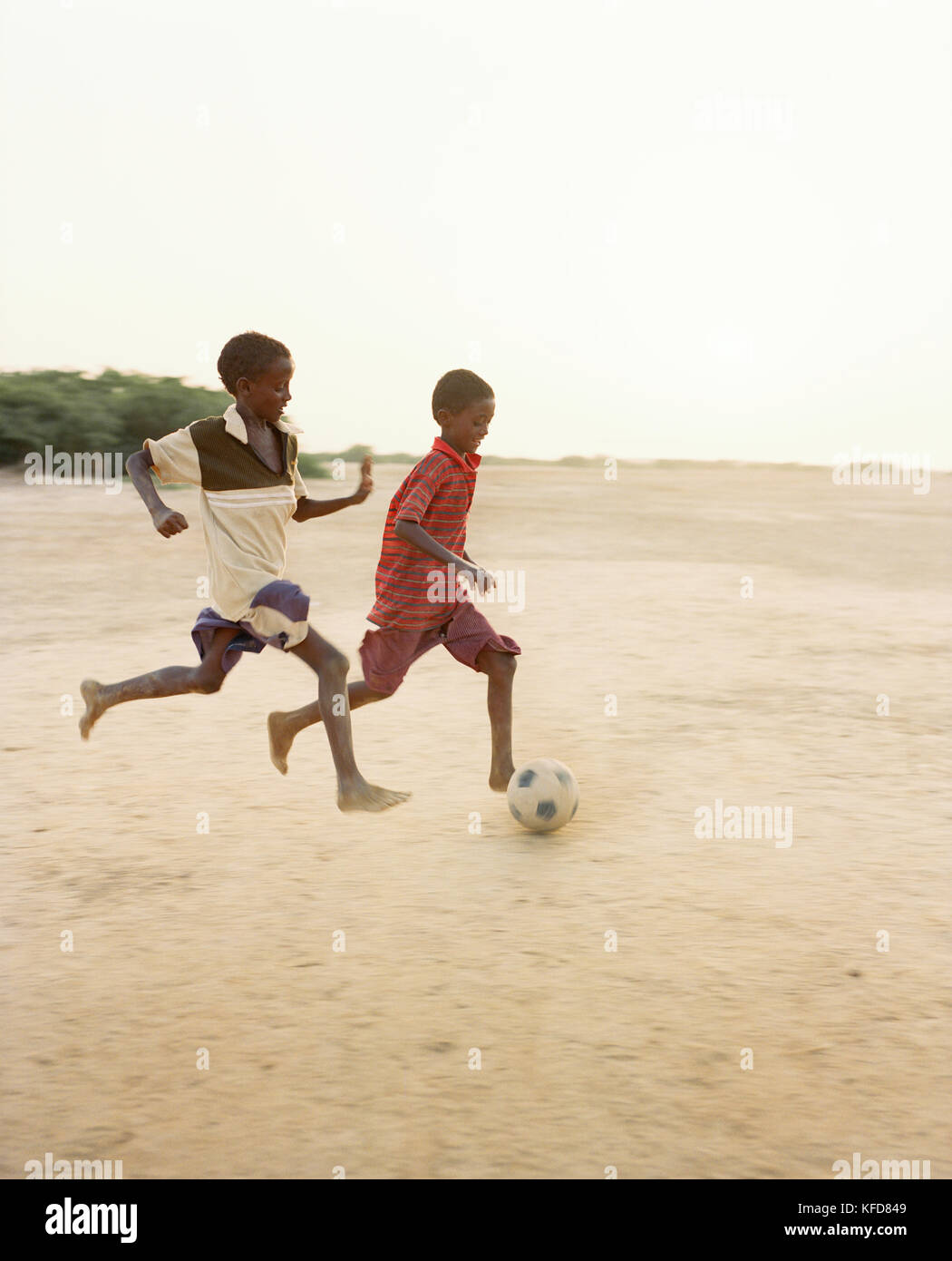 ERITREA, Tio, kids playing soccer in the town of Tio Stock Photo - Alamy