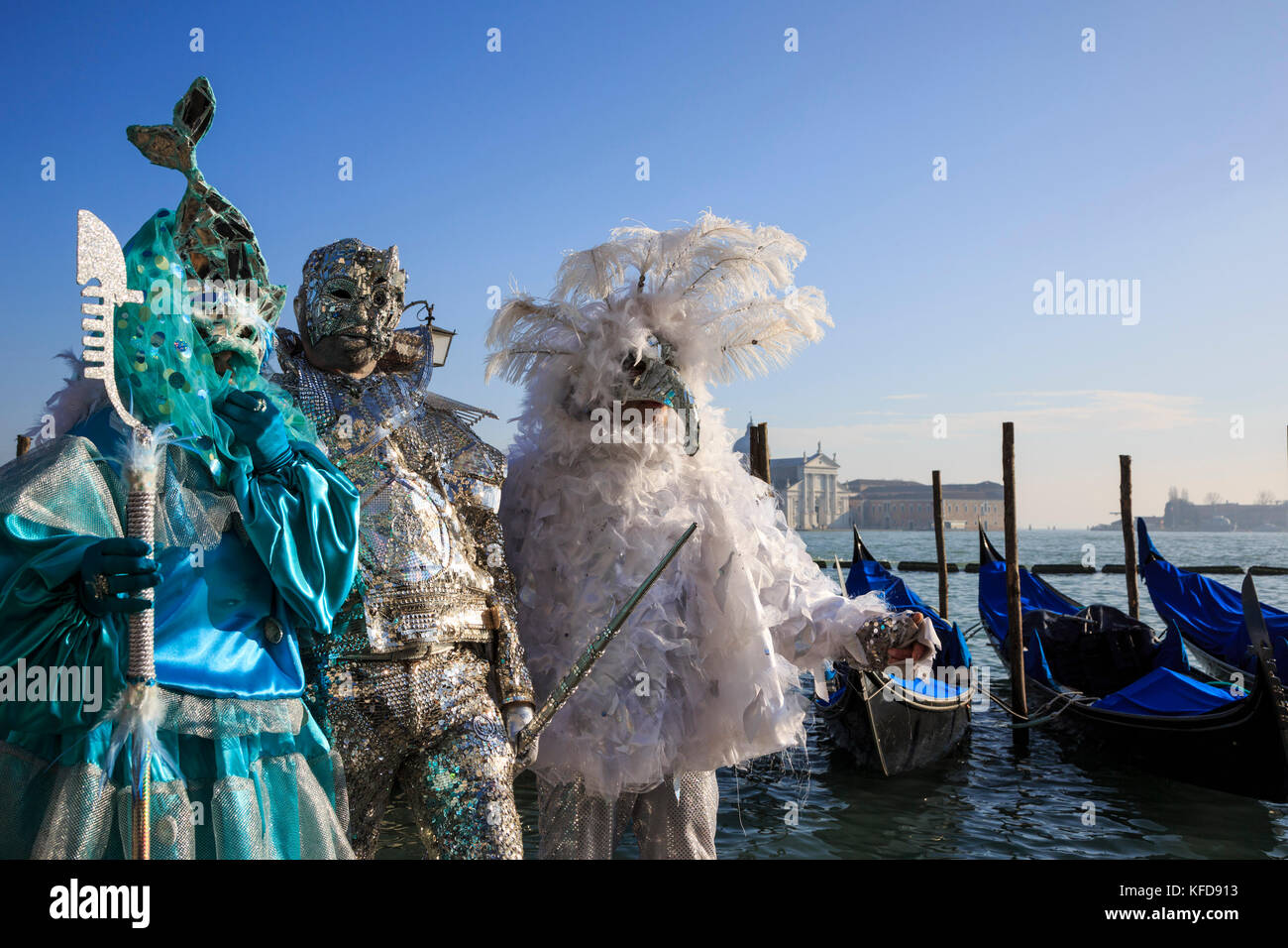 People in nautical-themed costumes wearing masks at the carnival in ...