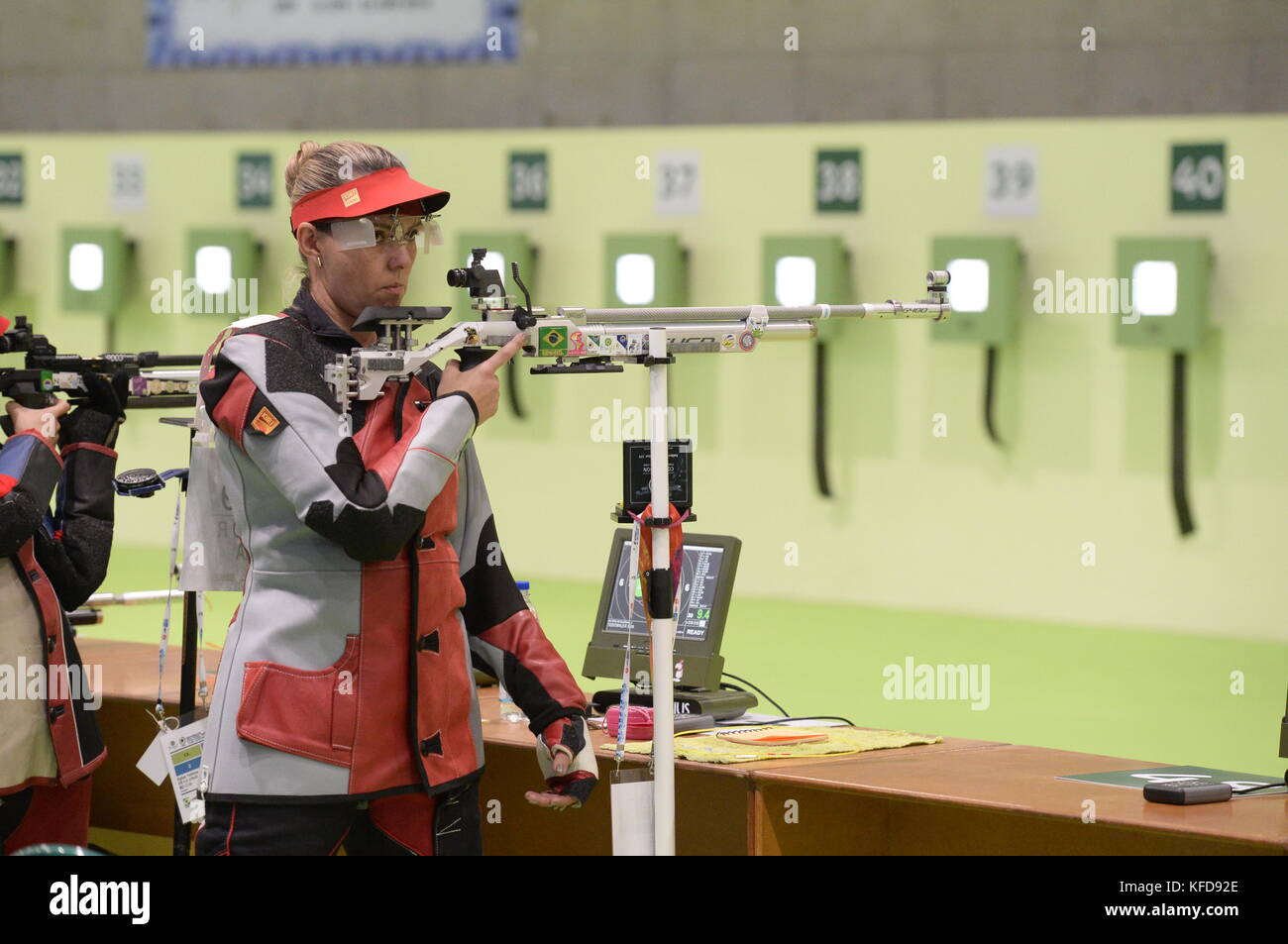 Rio de Janeiro-Brazil, April 16, 2016 Event sport shooting test for the ...