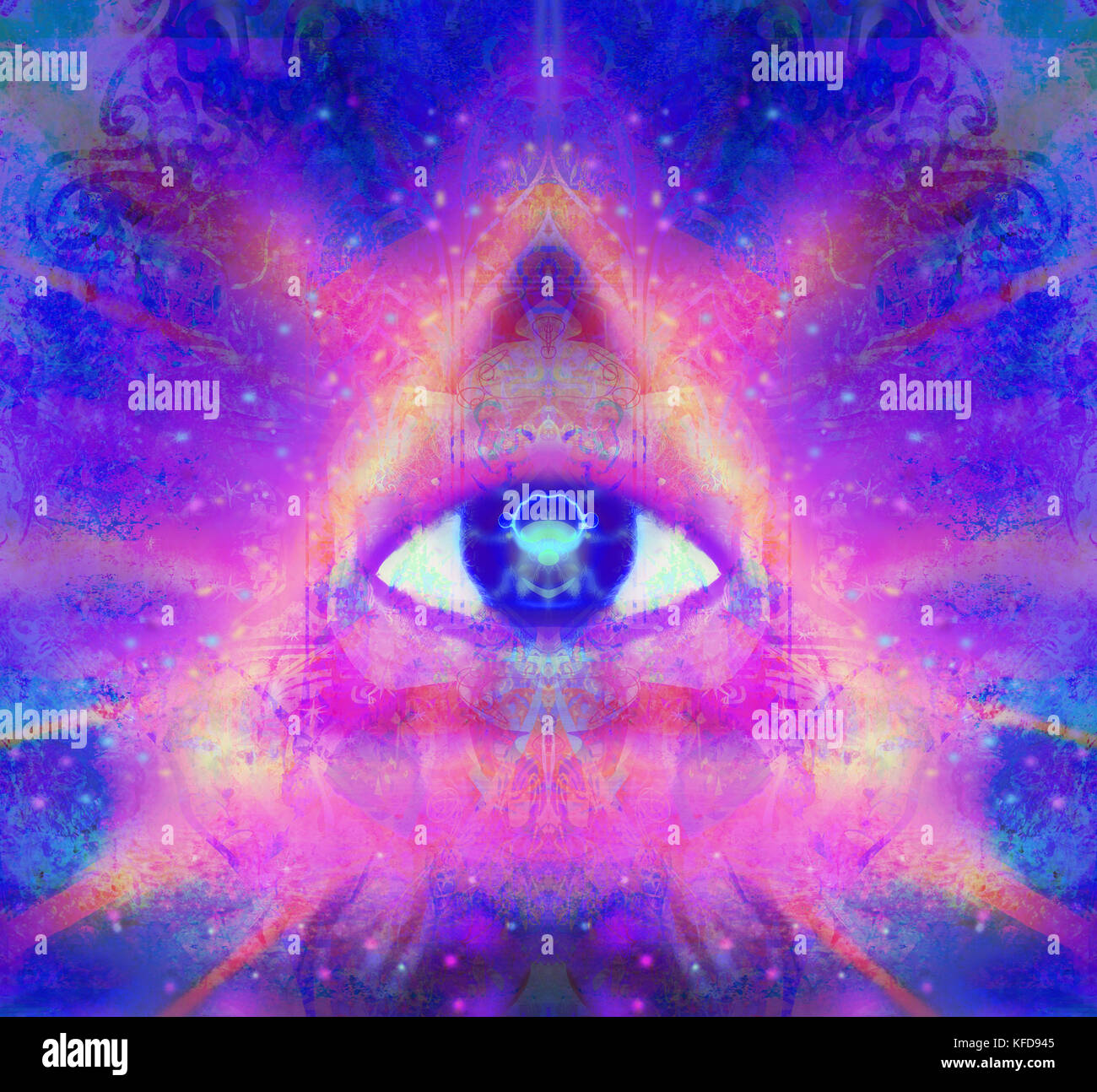 illustration of a third eye mystical sign Stock Photo - Alamy