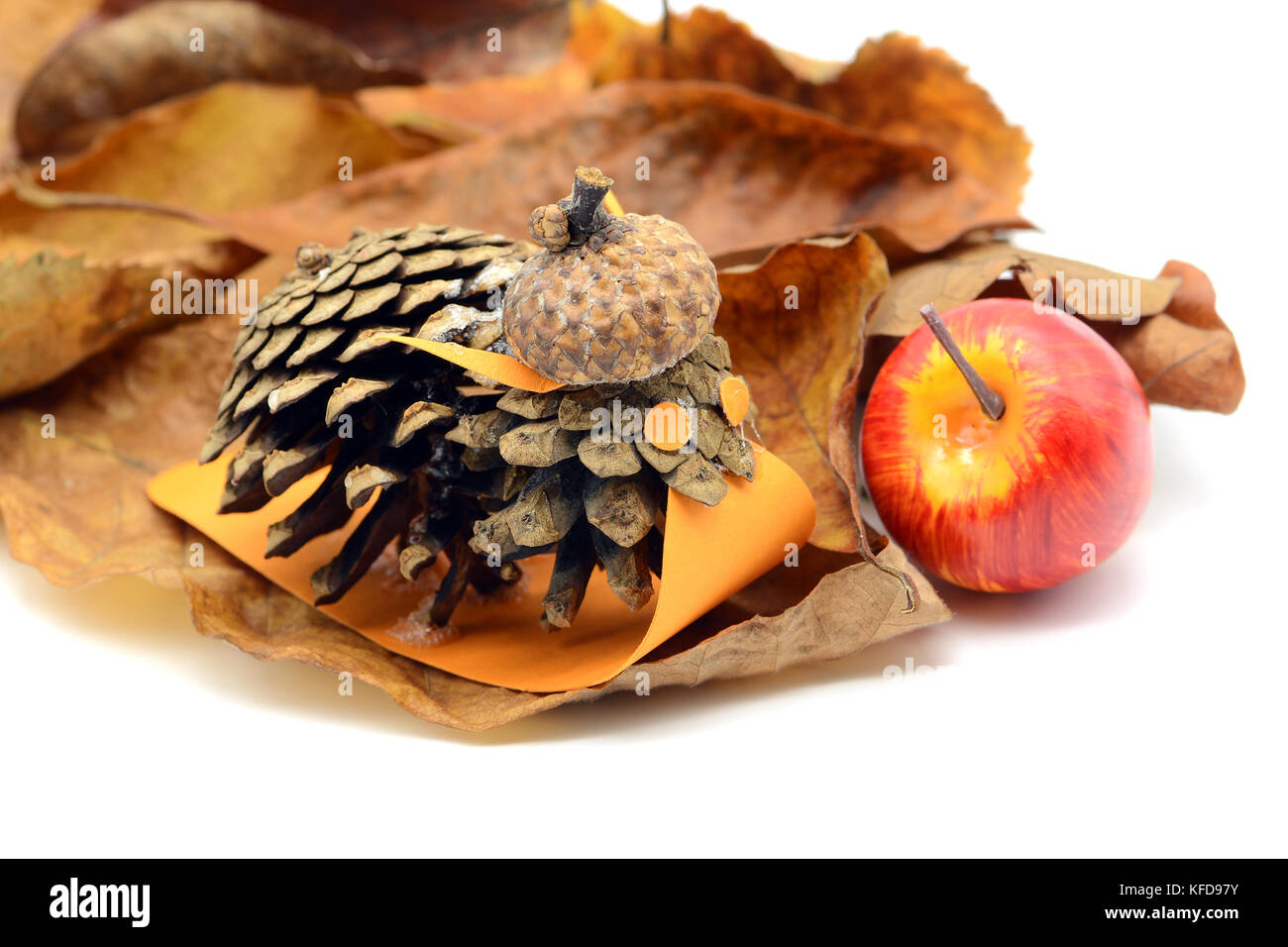 tinker small snail figure made of pine cone and acorn parts with paper ...