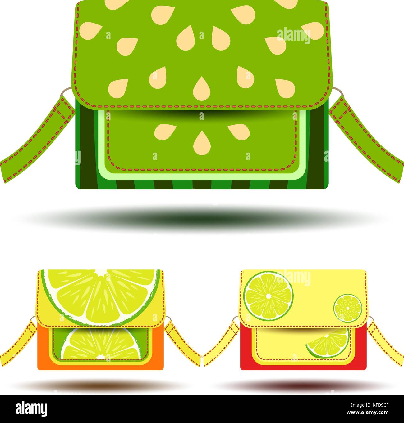 Woman clutch set poster isolated on white background Stock Vector Image ...