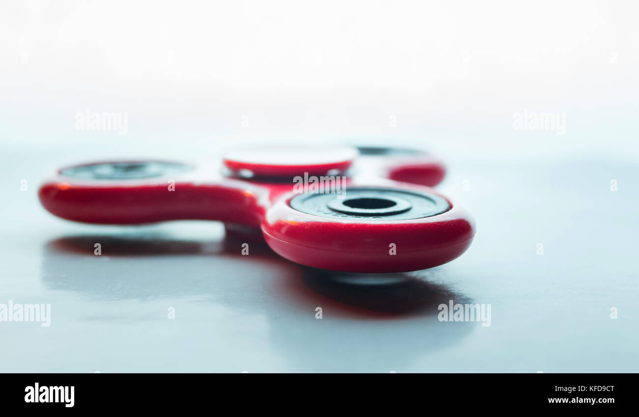 Fidget Spinner toy isolated close up on white background Stock Photo ...
