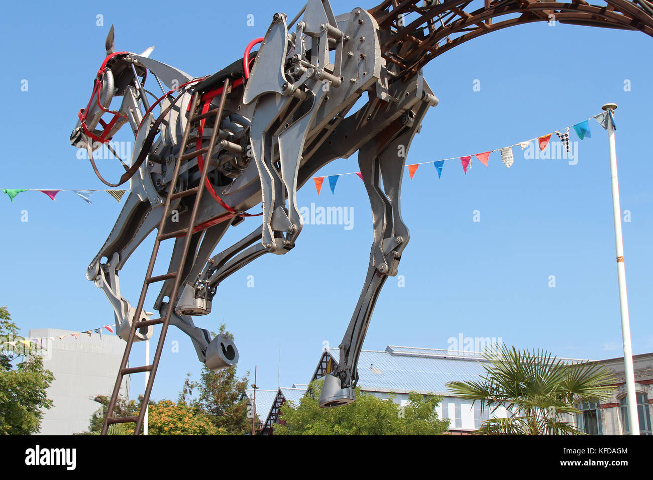 Metallic horse in Nantes (France Stock Photo - Alamy