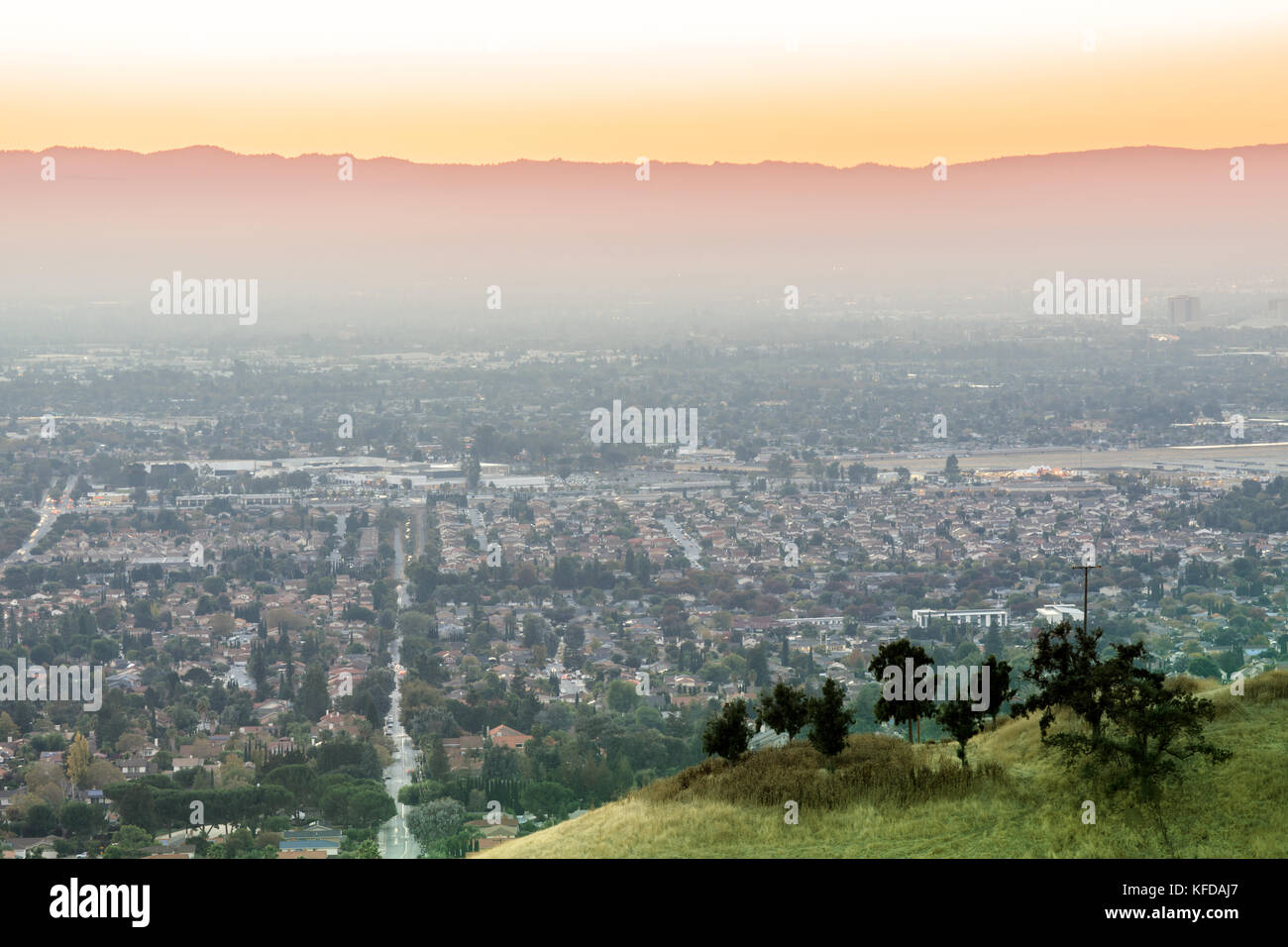 Air Polluted Silicon Valley Sunset Stock Photo - Alamy