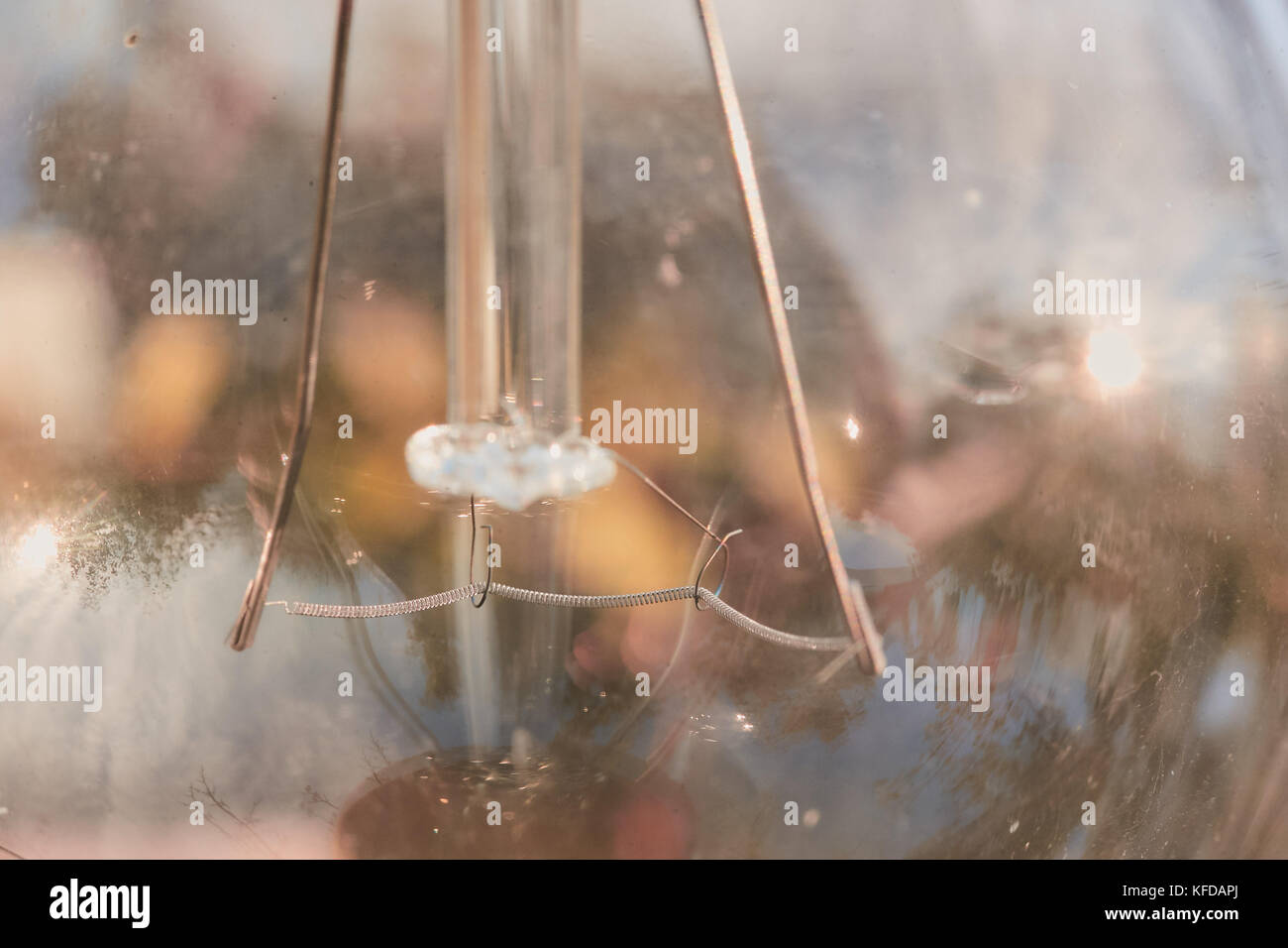 Spiral filament light bulb filament close-up Stock Photo - Alamy