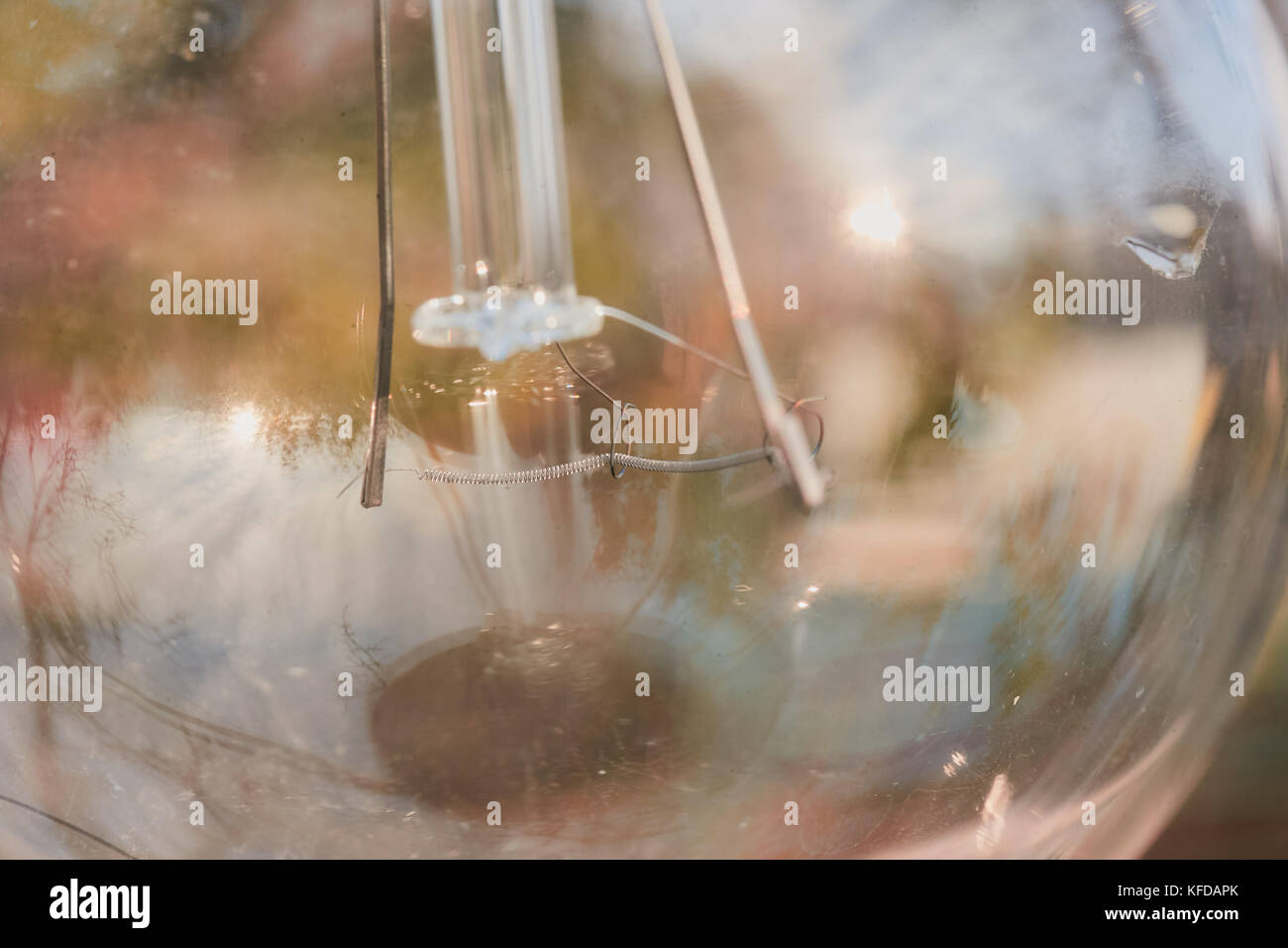 Spiral filament light bulb filament close-up Stock Photo - Alamy