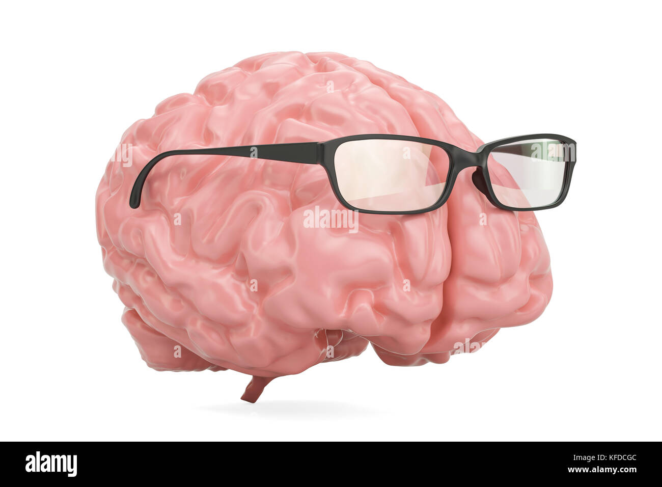 Brain with glasses, smart concept. 3D rendering Stock Photo - Alamy
