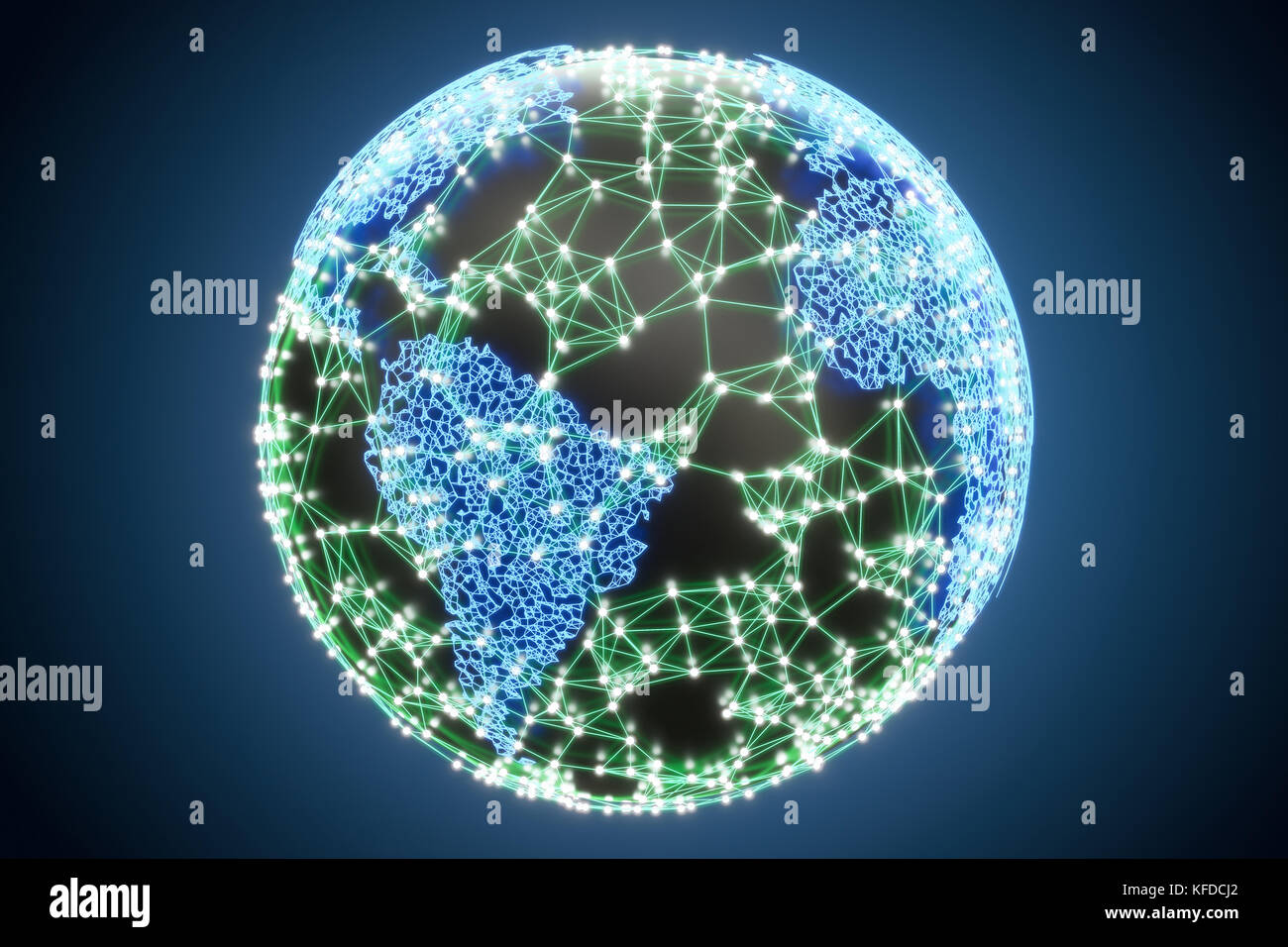 Global communication concept with Earth, 3D rendering Stock Photo - Alamy